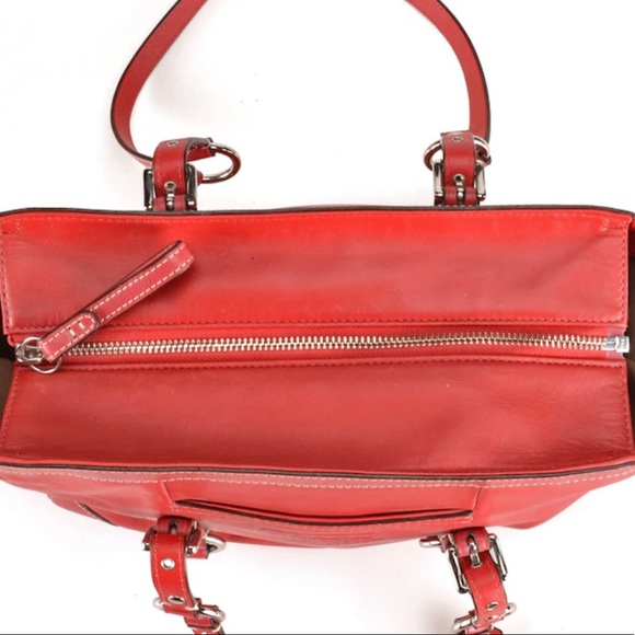 Coach | Bags | Coach Red Leather Handbag Tote | Poshmark